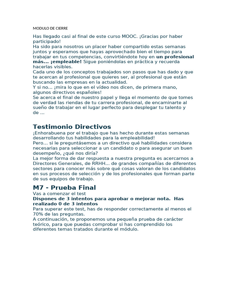 Modulo de Cierre | PDF