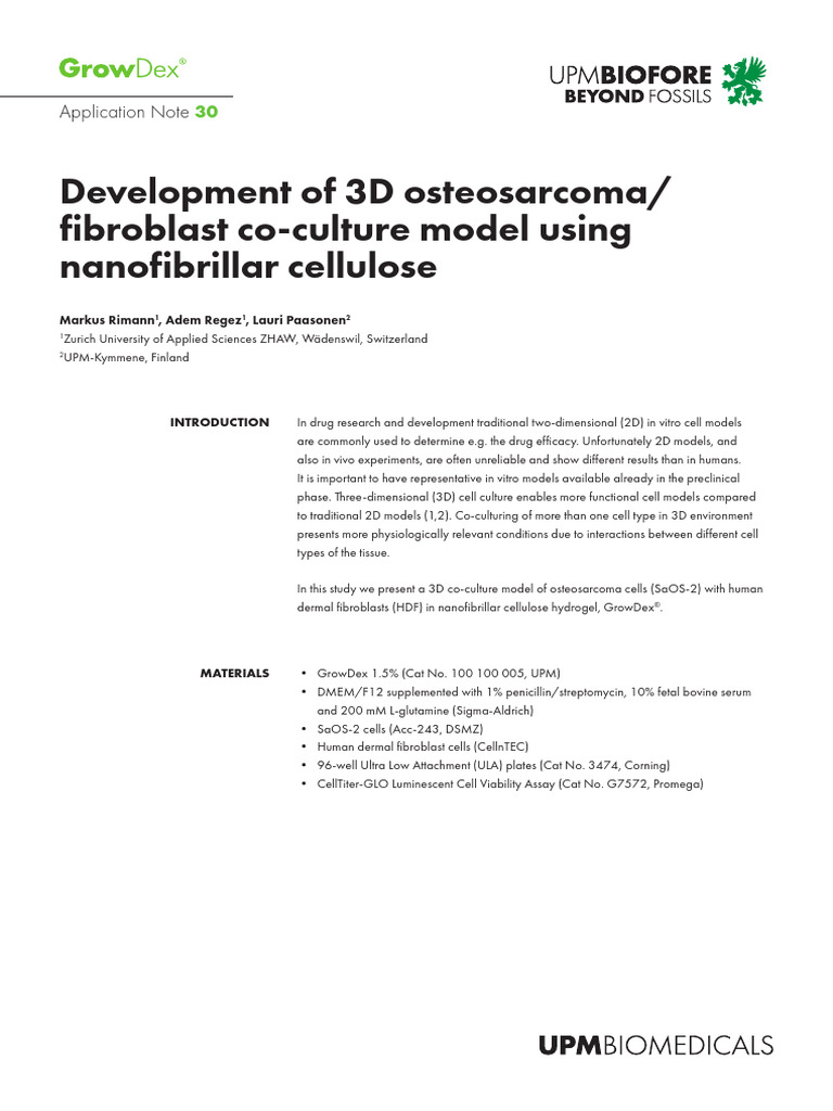 Growdex Application Note 30 | PDF | Cell Culture | Laboratory Techniques