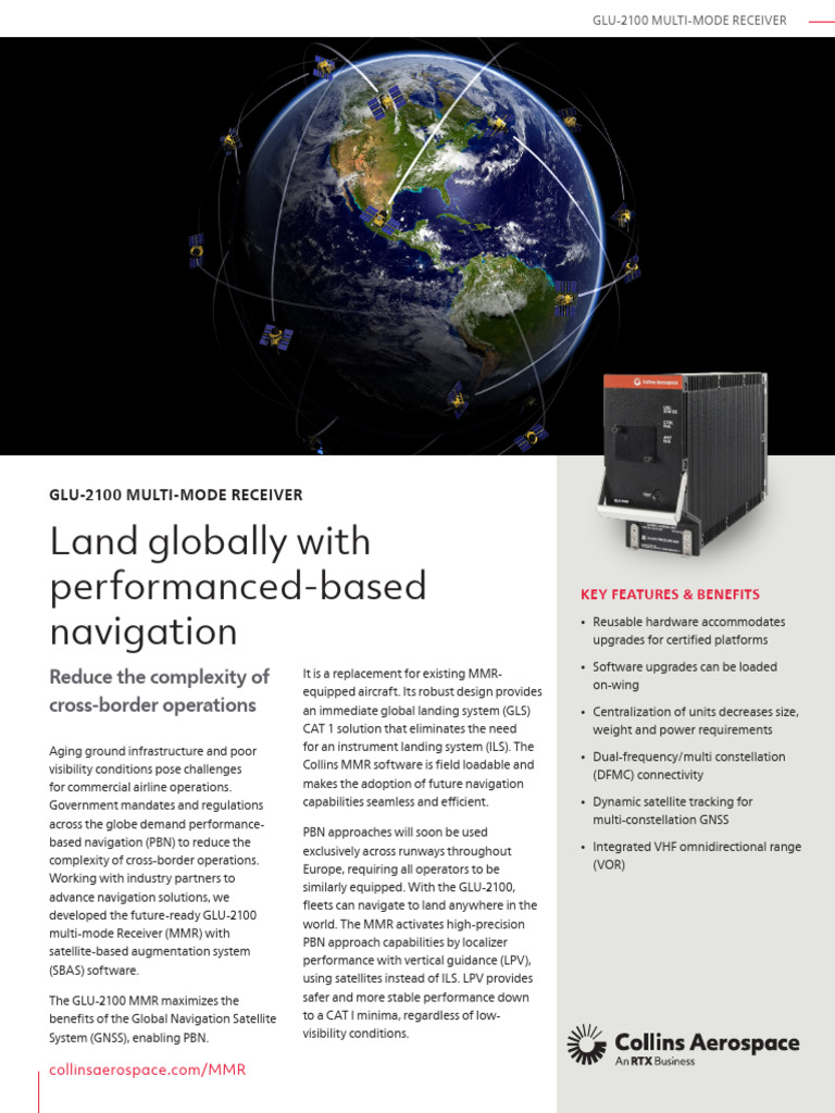 Collins - MMR - GNSS - RECEIVER - GLU-2100 Data Sheet | PDF | Aviation