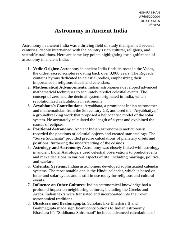 Ancient Indian Astronomy Insights | PDF | Astronomy