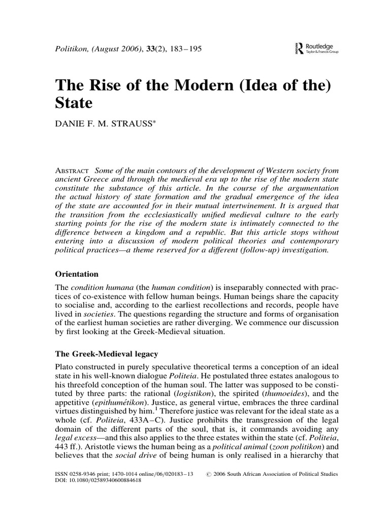 Evolution of the Modern State Concept | PDF | Republic | Idea