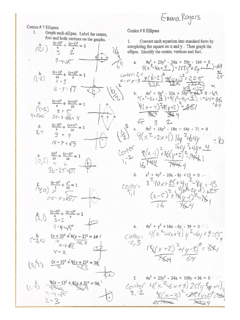 Conics # 7 Ellipses | PDF
