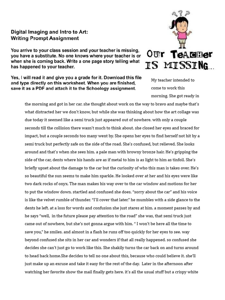 My Teacher Is Missing Prompt 2024 | PDF