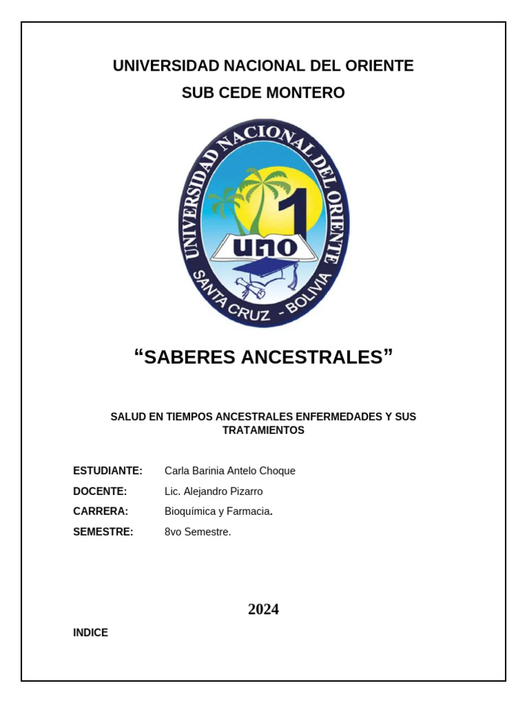 Caratula e Indice Del Ensayo | PDF