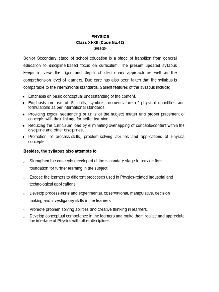 12 Physics SrSec 2024-25 | PDF | Electric Field | Optics