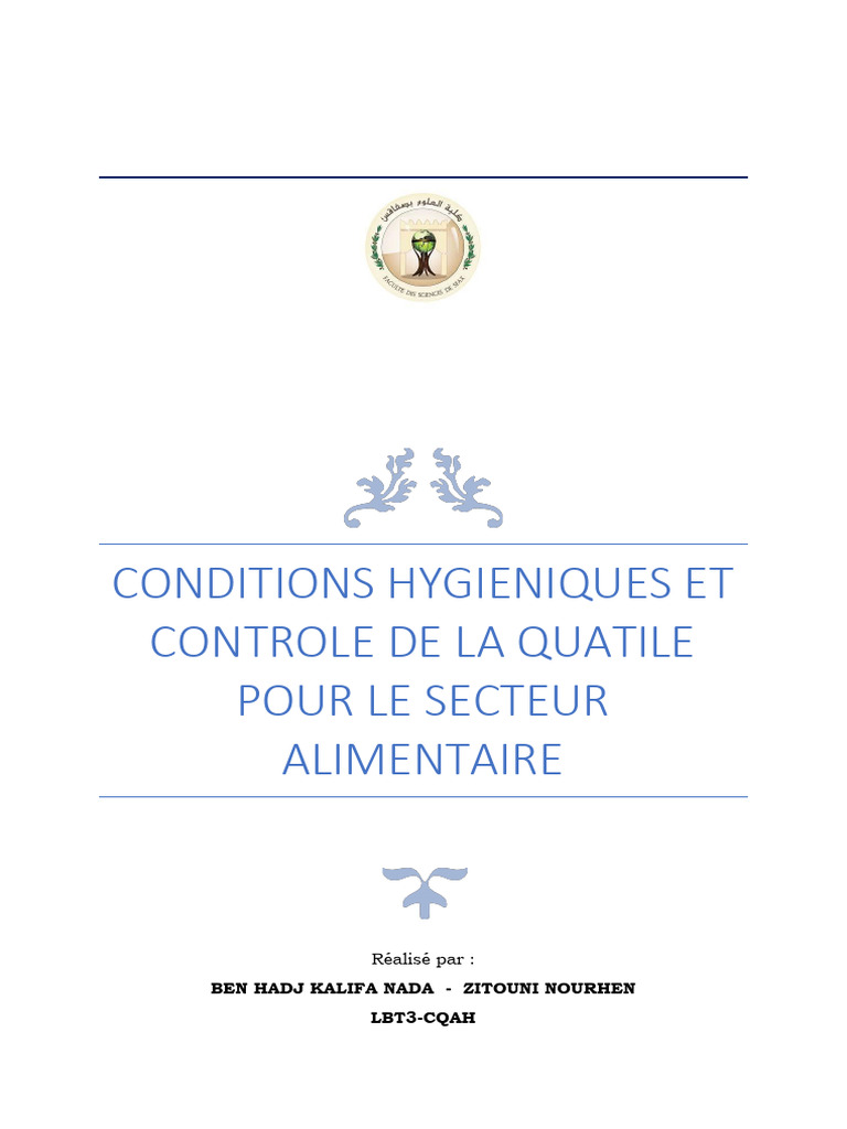 Hygiène et contrôle qualité alimentaire | PDF | Réaction en chaîne par ...