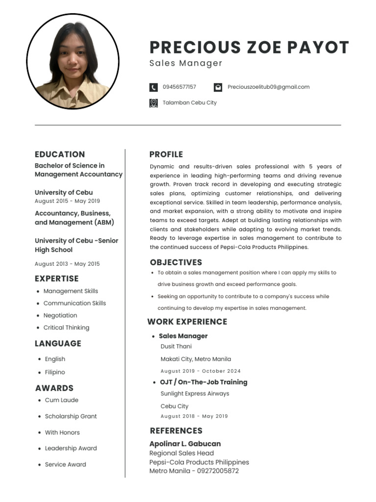 Resume - Application Letter | PDF | Sales | Leadership