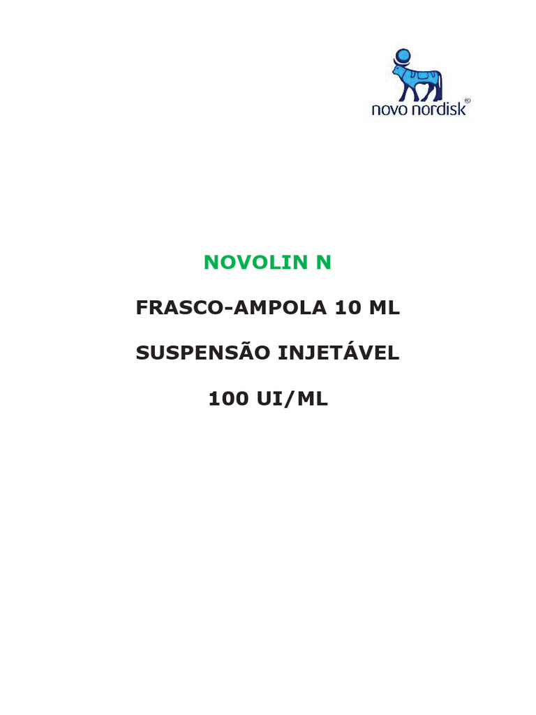 Novolin N: Insulina Humana Injetável 100 UI/ml | PDF | Diabetes ...