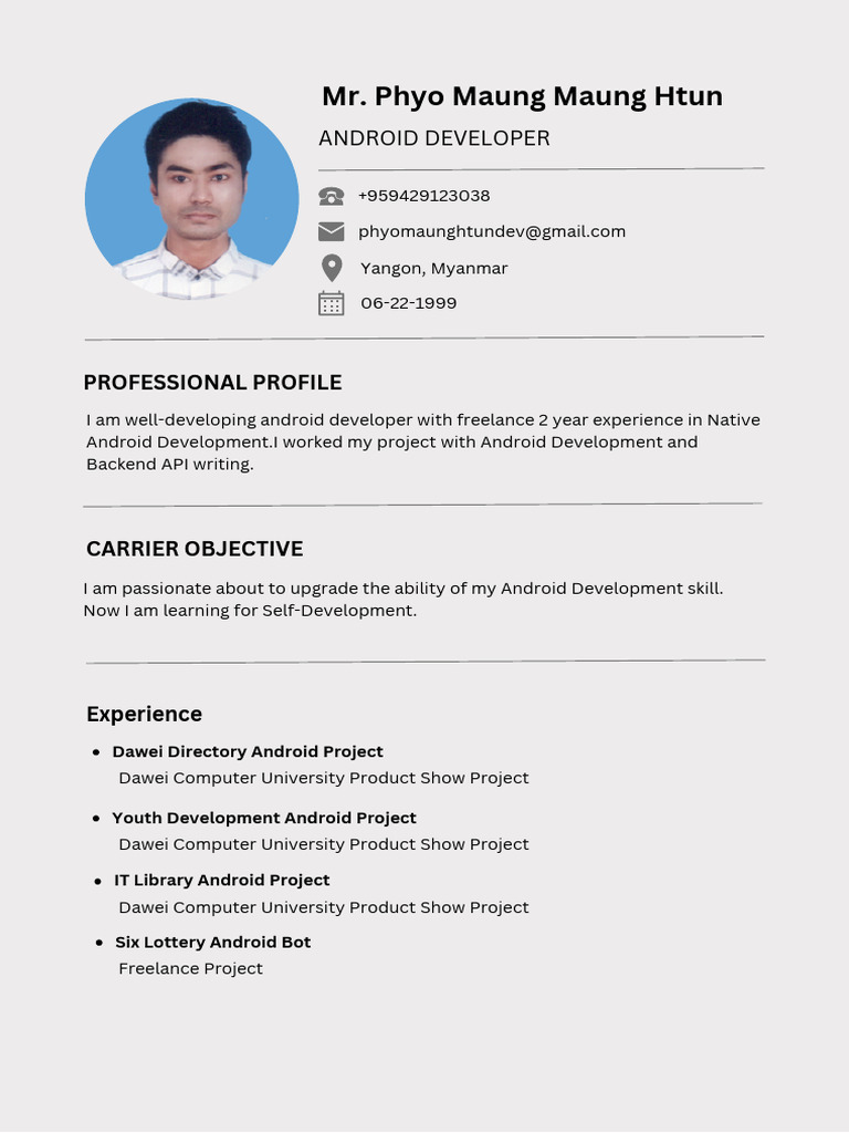 Mr. Phyo Maung Maung Htun | PDF