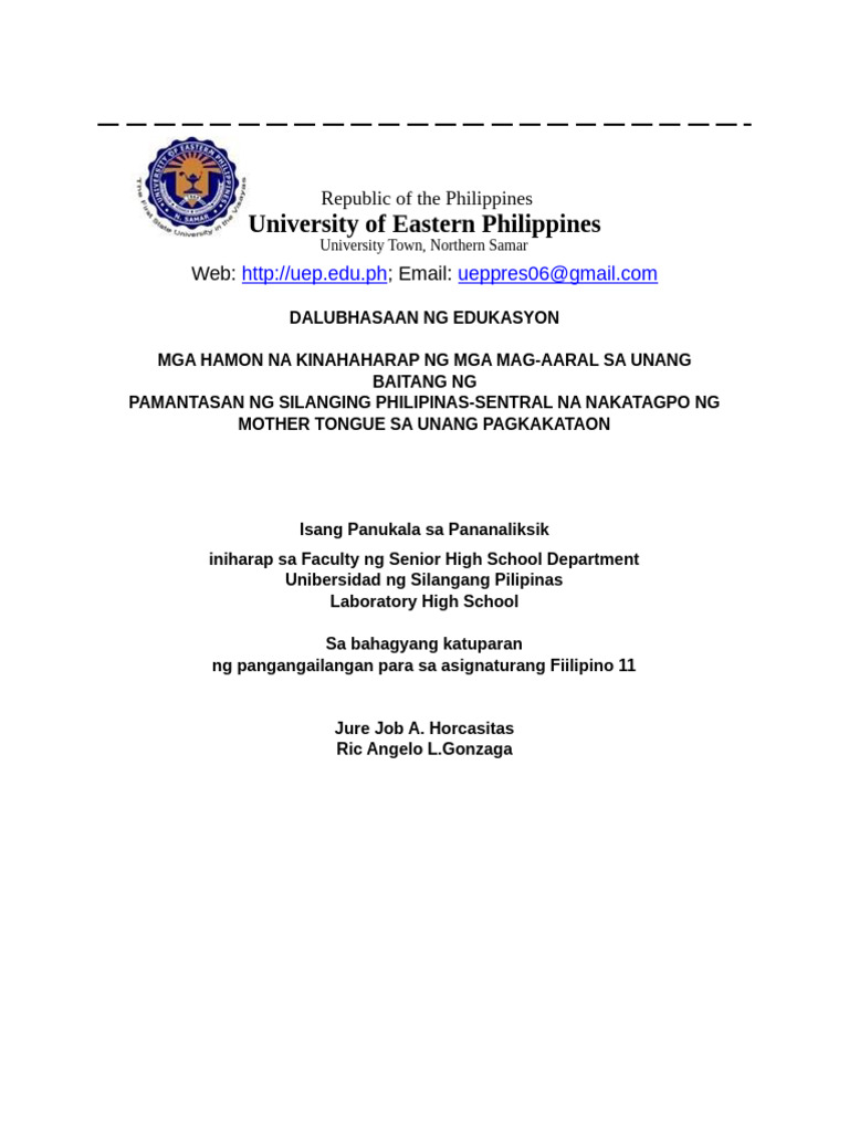 Research Filipino 11 | PDF