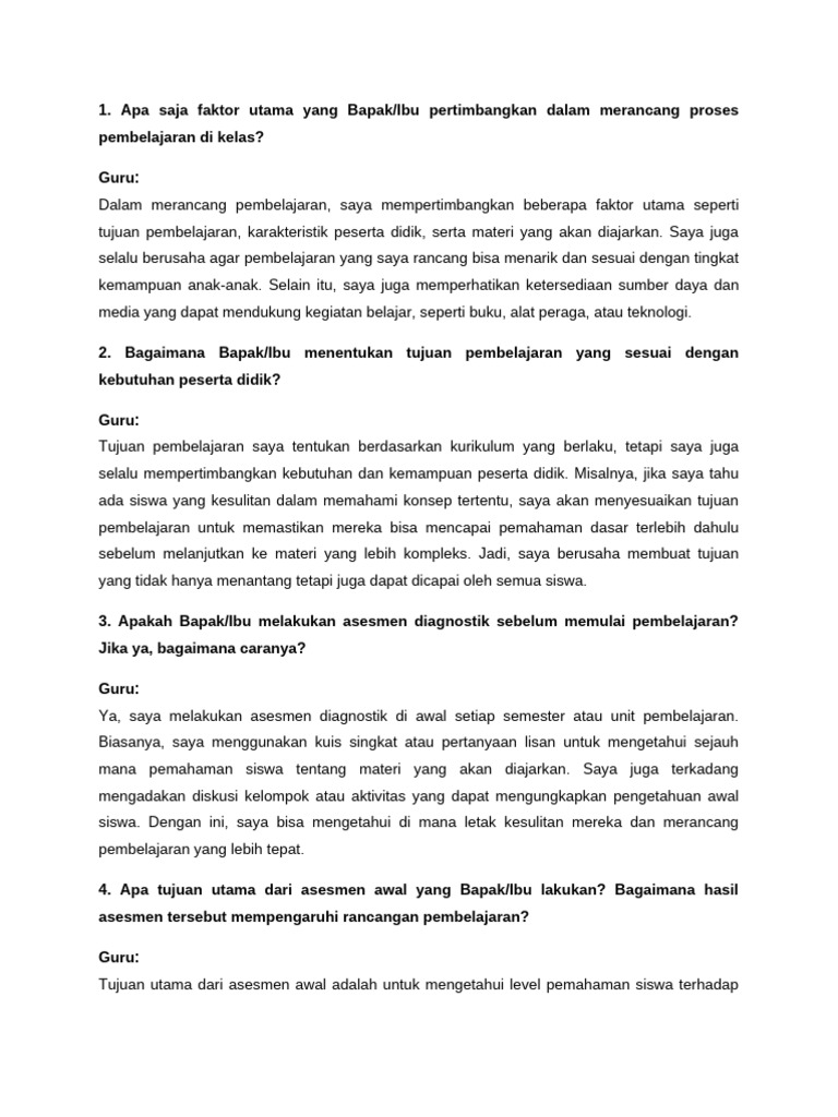 Lembar Asesmen Diri | PDF