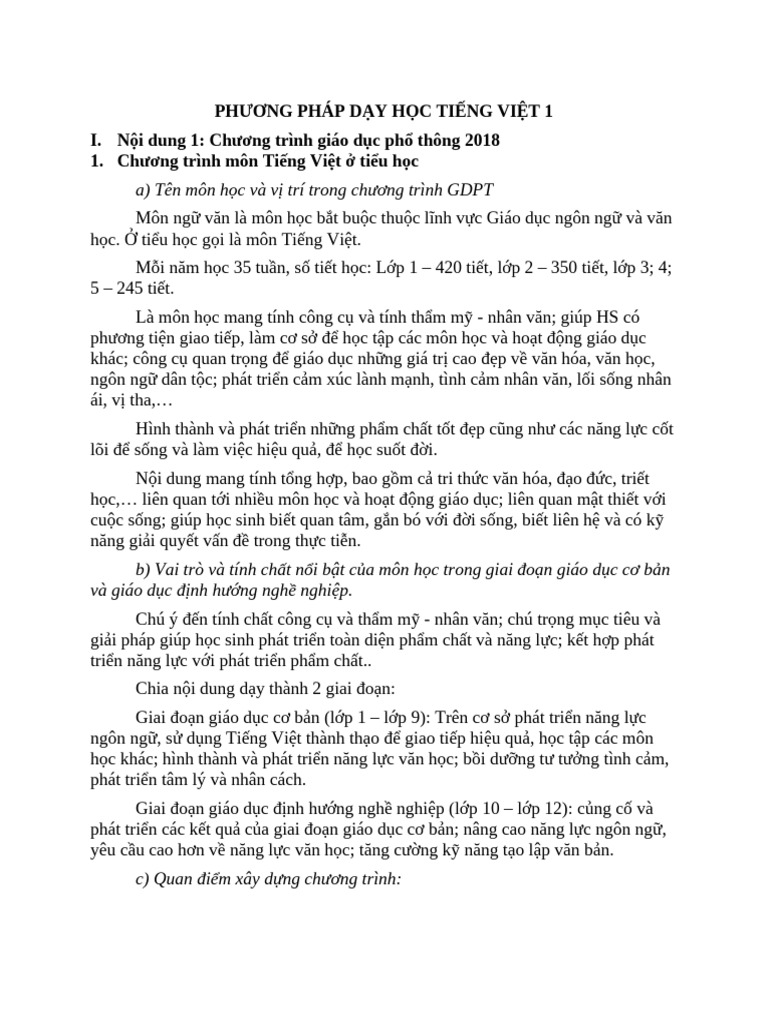 PPDH tiếng việt 1 tham khảoooooo | PDF