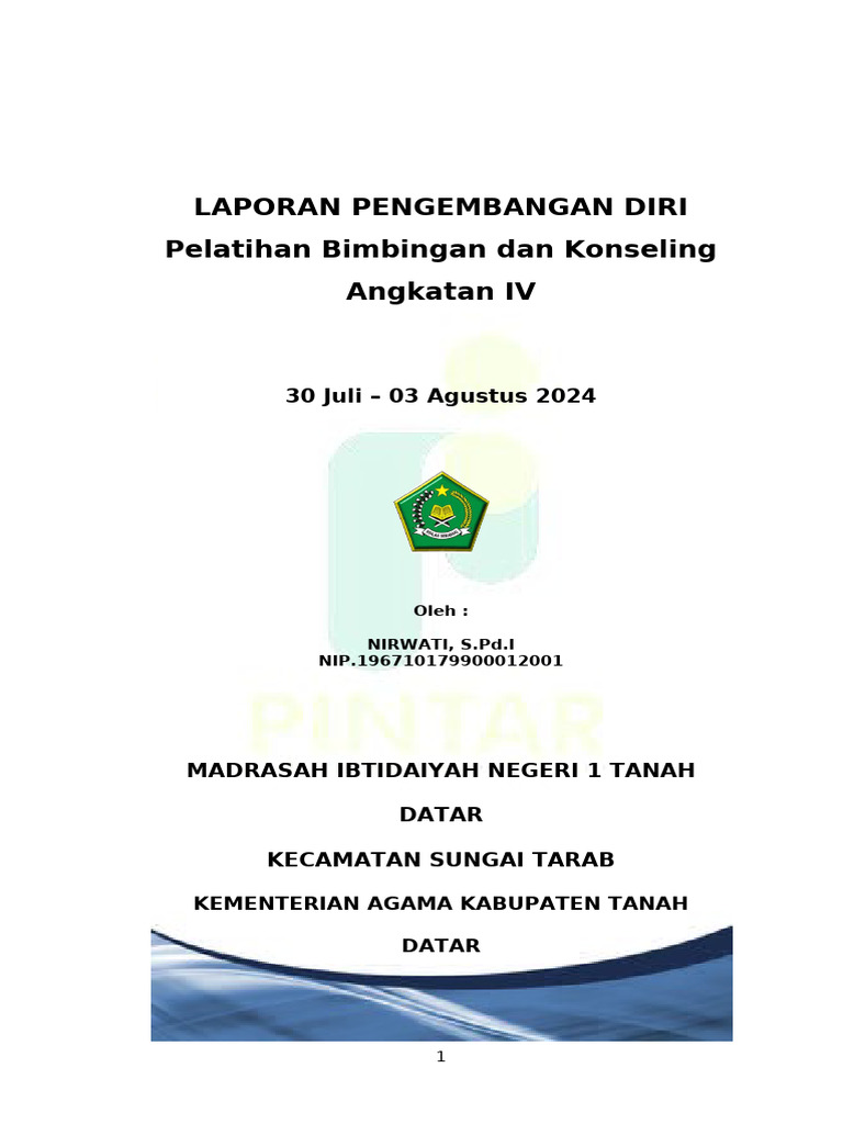 Laporan Pengembangan Diri | PDF