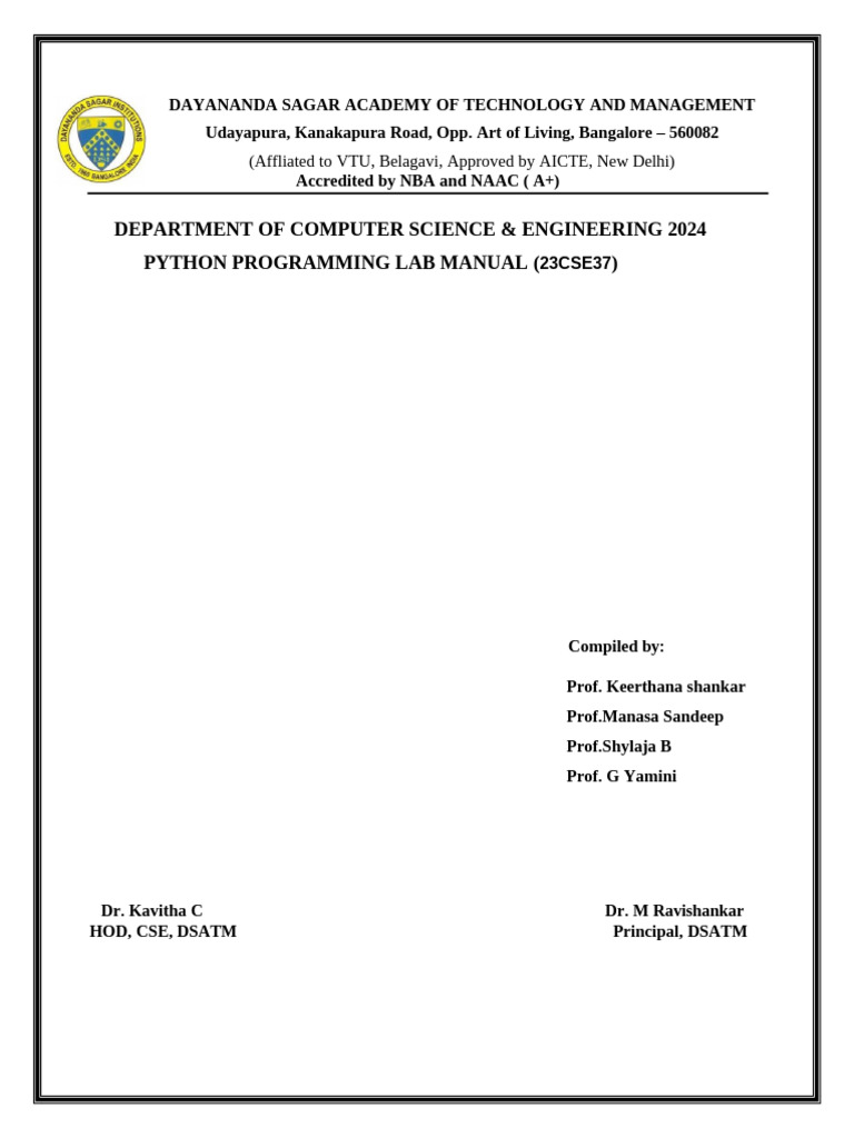 PYTHON LAB MANUAL-2024 (Autonomous) | PDF | Area | Engineering