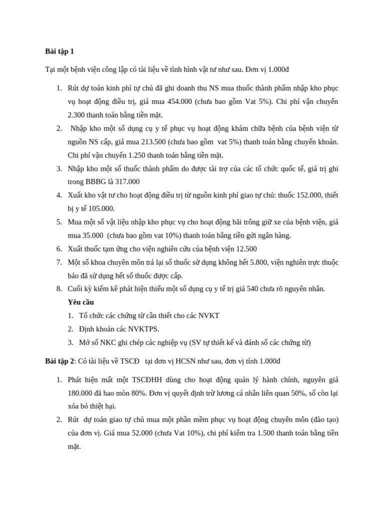 Bài tập KTHC (HTK) TT24. | PDF