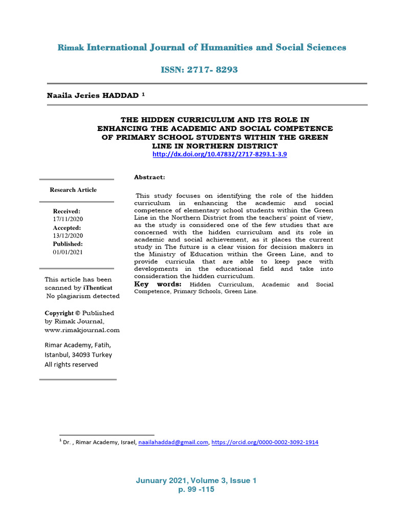 The Hidden Curriculum and Its Role in en | PDF