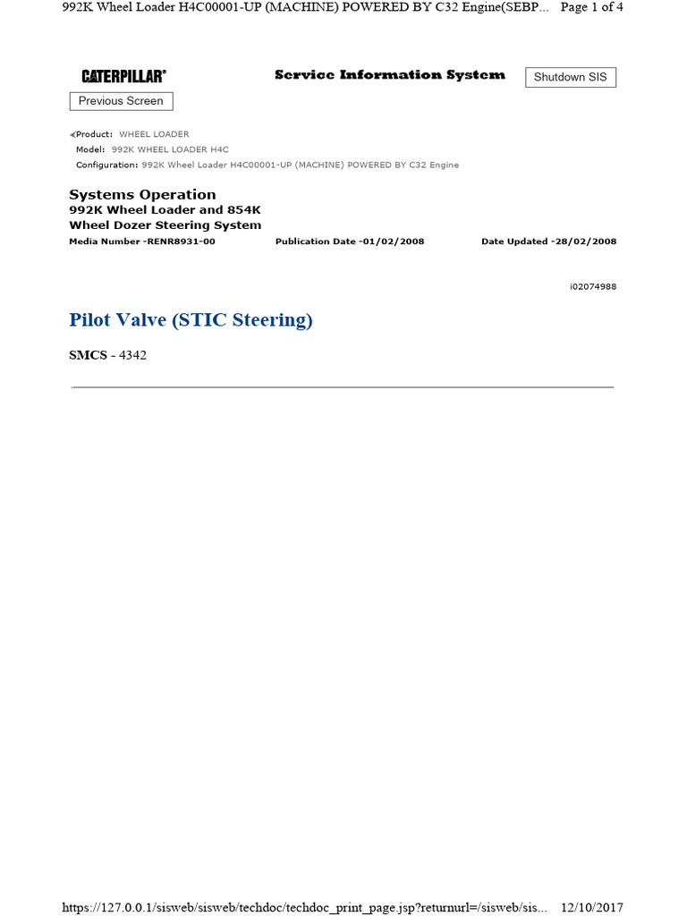 Pilot Valve Stic 992k | PDF | Valve | Vehicle Technology