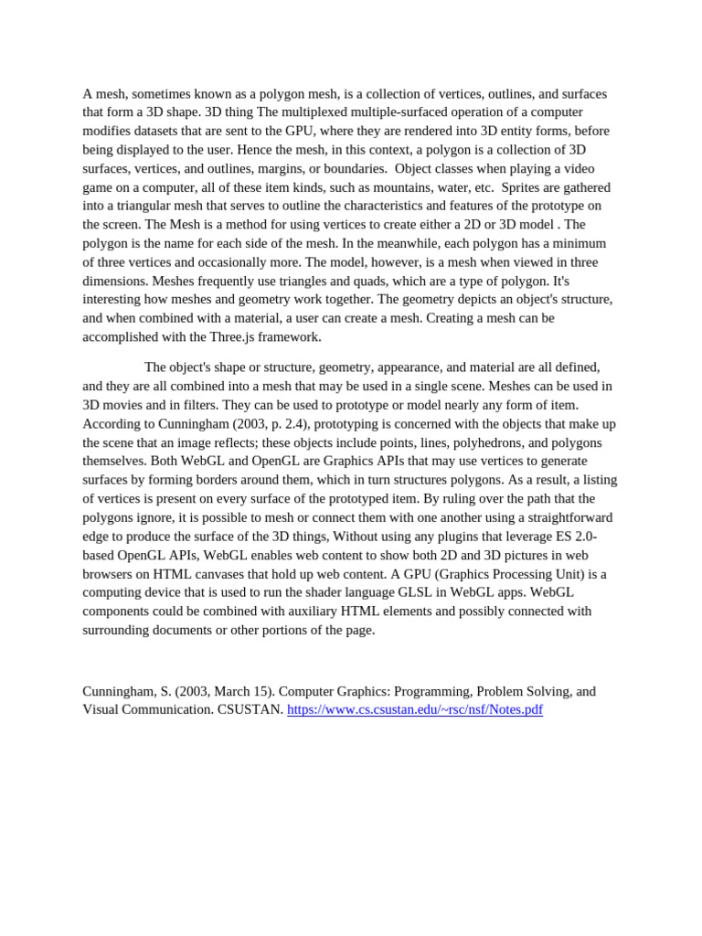 CS 4406 Discussion Assignment Unit 2 | PDF | Web Gl | 3 D Computer Graphics