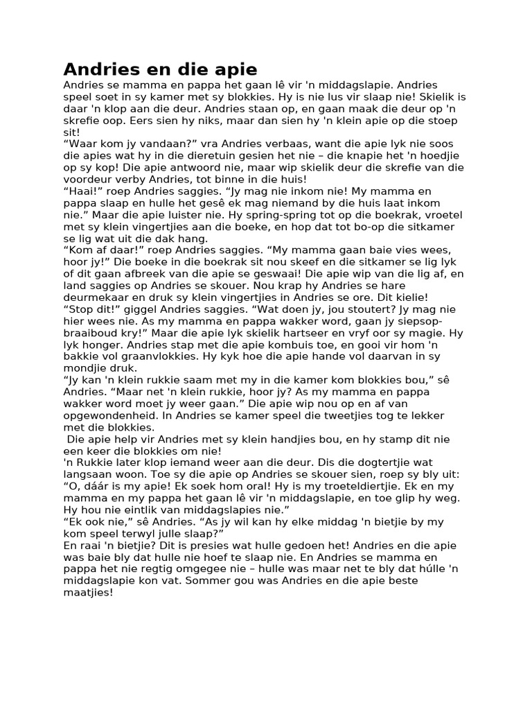 Andries en Die Apie | PDF