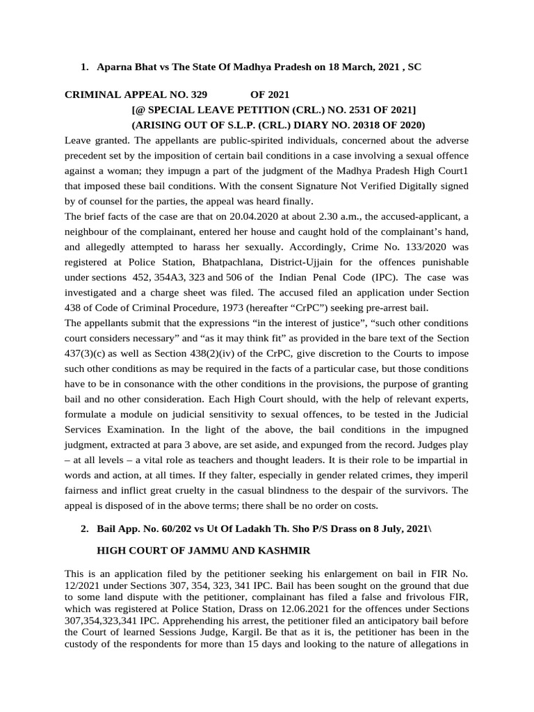 Supreme Court Bail Conditions Review | PDF | Bail | Misconduct