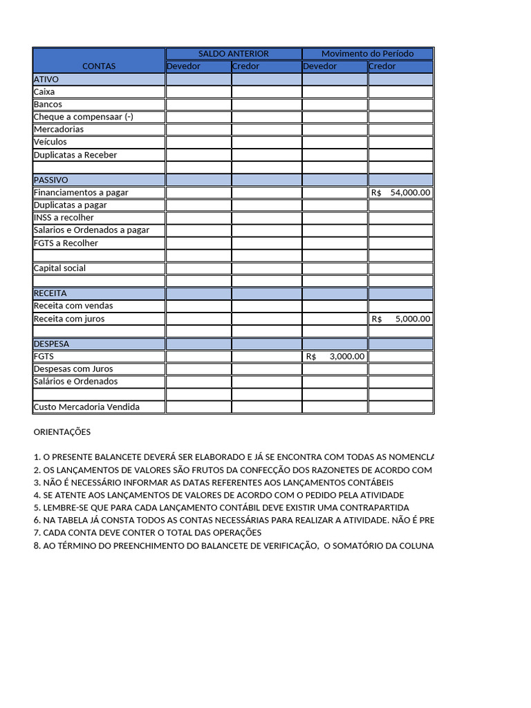Balancete Contábil: Ativos e Passivos | PDF