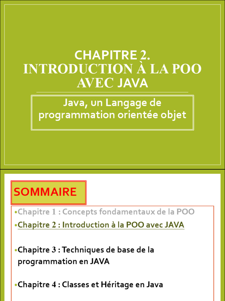 Chap II JAVA P02 | PDF | Java (Langage de programmation) | Classe (informatique)