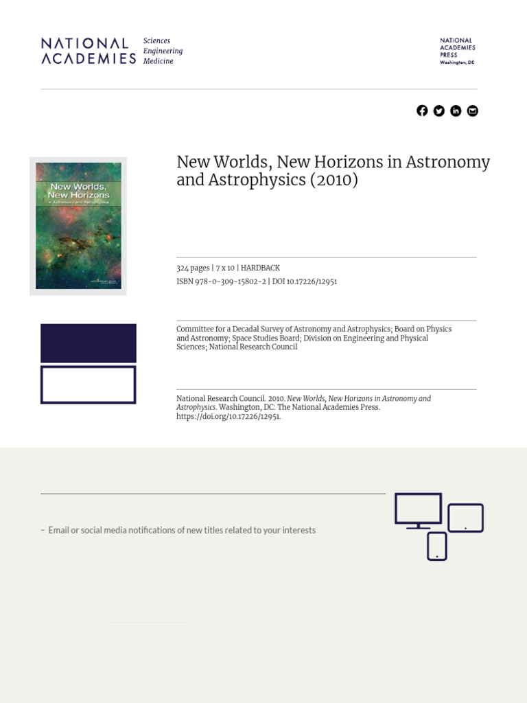 New Worlds, New Horizons in Astronomy and Astrophysics (2010) | PDF ...