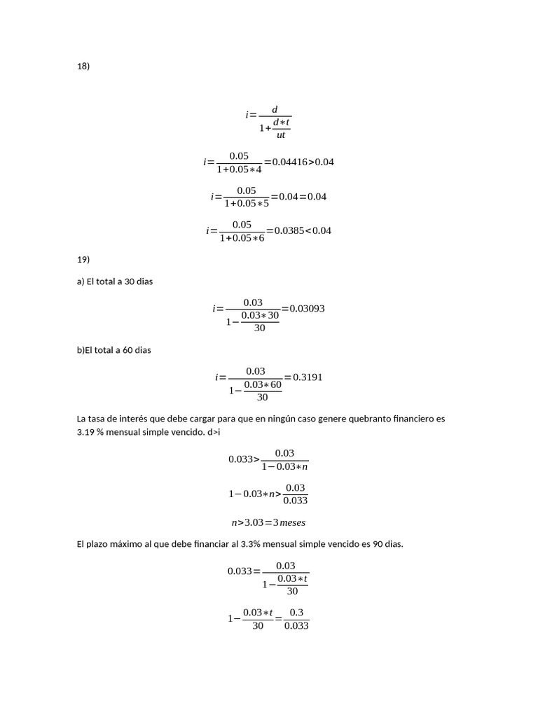 Ejercicios Mate Guia 20-26 | PDF | Servicios financieros | Dinero