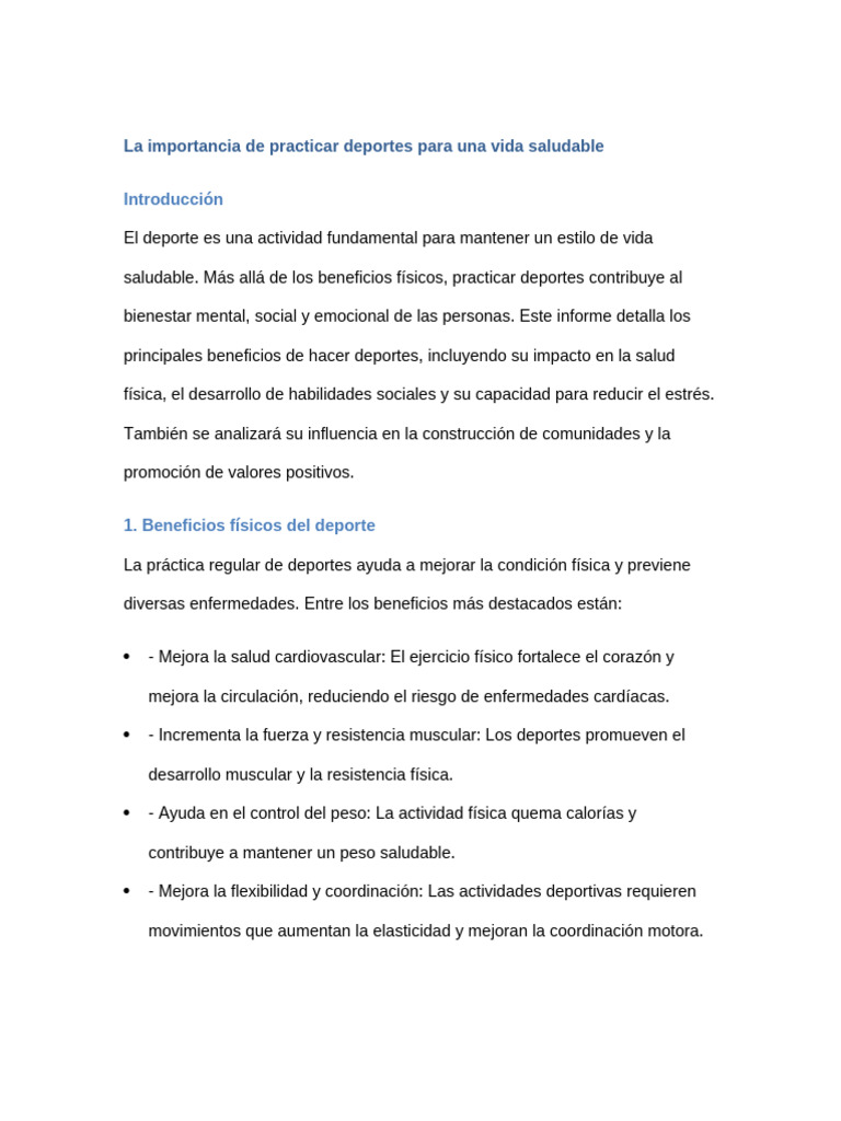 Beneficios de practicar deportes | PDF | Sicología