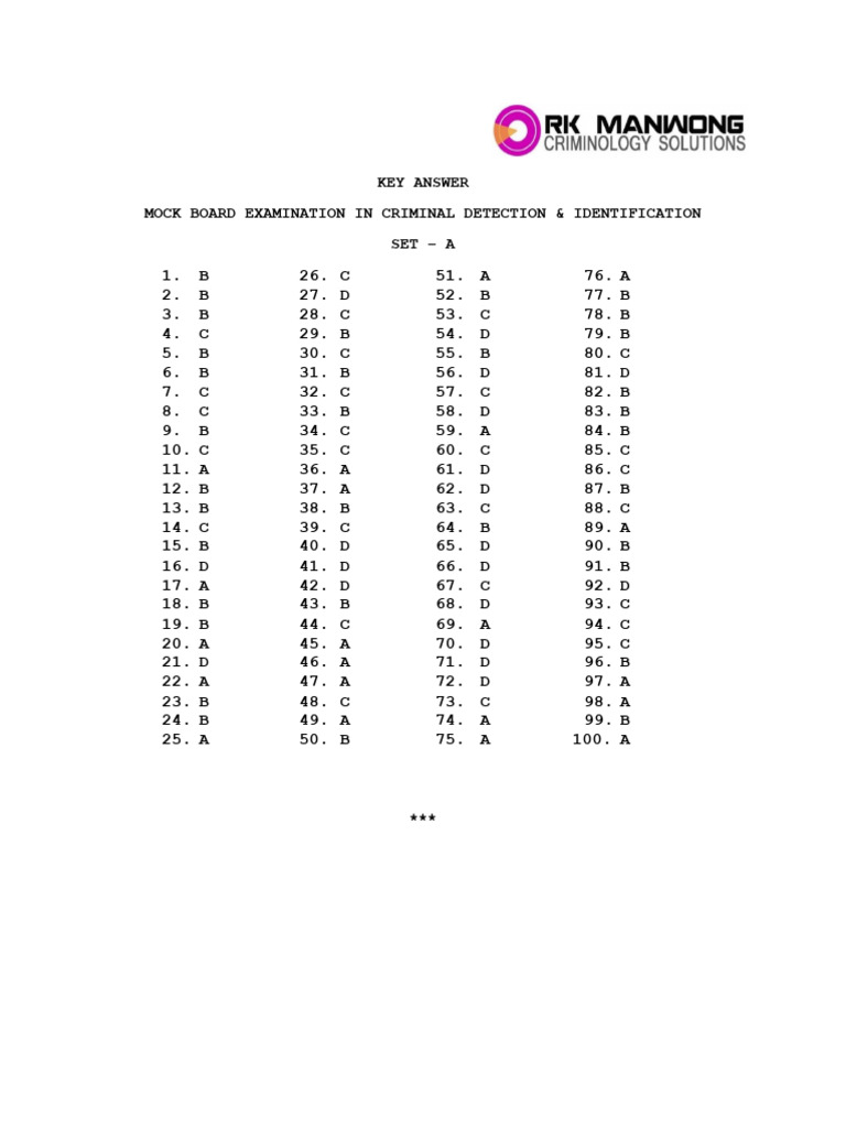 Key Answer Q - A in CDI Series 1 | PDF