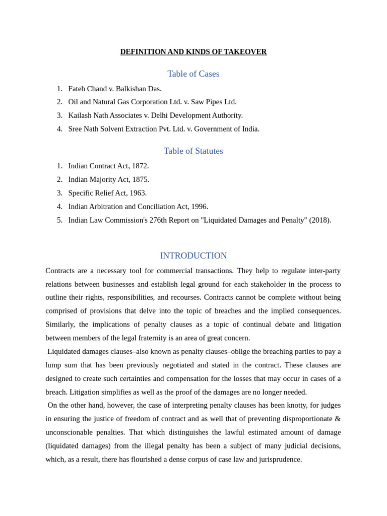 Penalty Clause in Contracts | PDF | Liquidated Damages | Damages