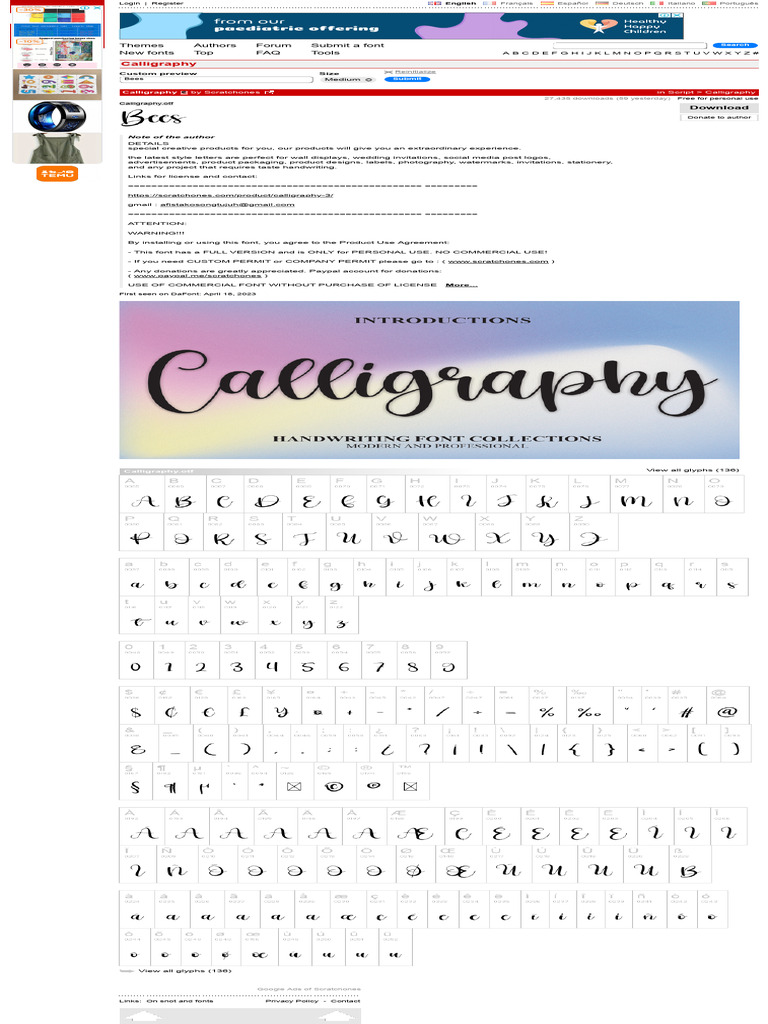 Calligraphy Font | PDF | Calligraphy | Publishing