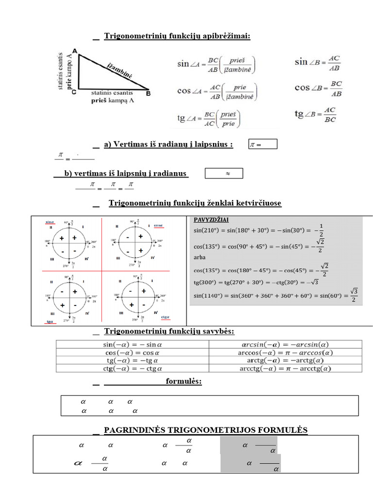Trigonometrijos Pagrindai | PDF