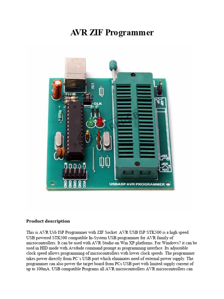AVR ZIF Programmer | PDF