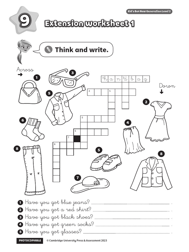 KBNGESS KidsBox Level2 Unit9 Extension Worksheet 1 | PDF