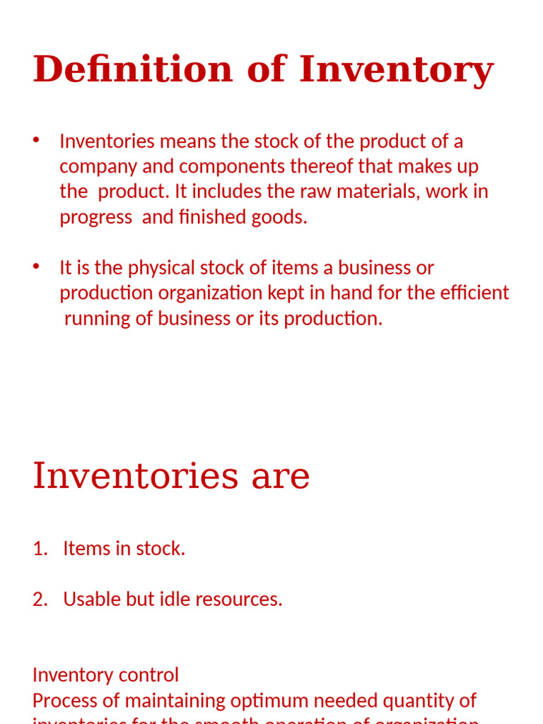 Inventory Management | PDF | Inventory | Expense