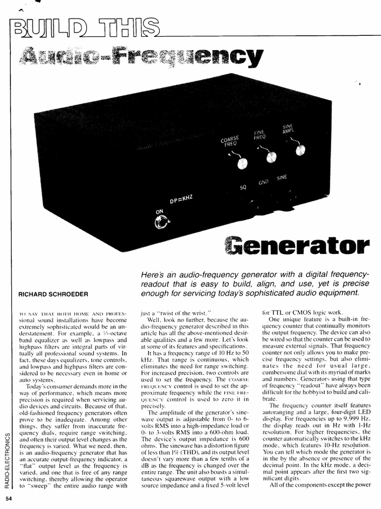 Audio Frequency Generator | PDF