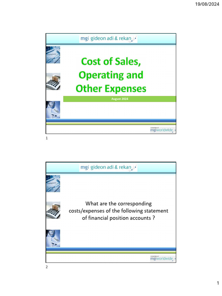 COS and Operating and Other Expenses - BAC | PDF | Cost Of Goods Sold ...