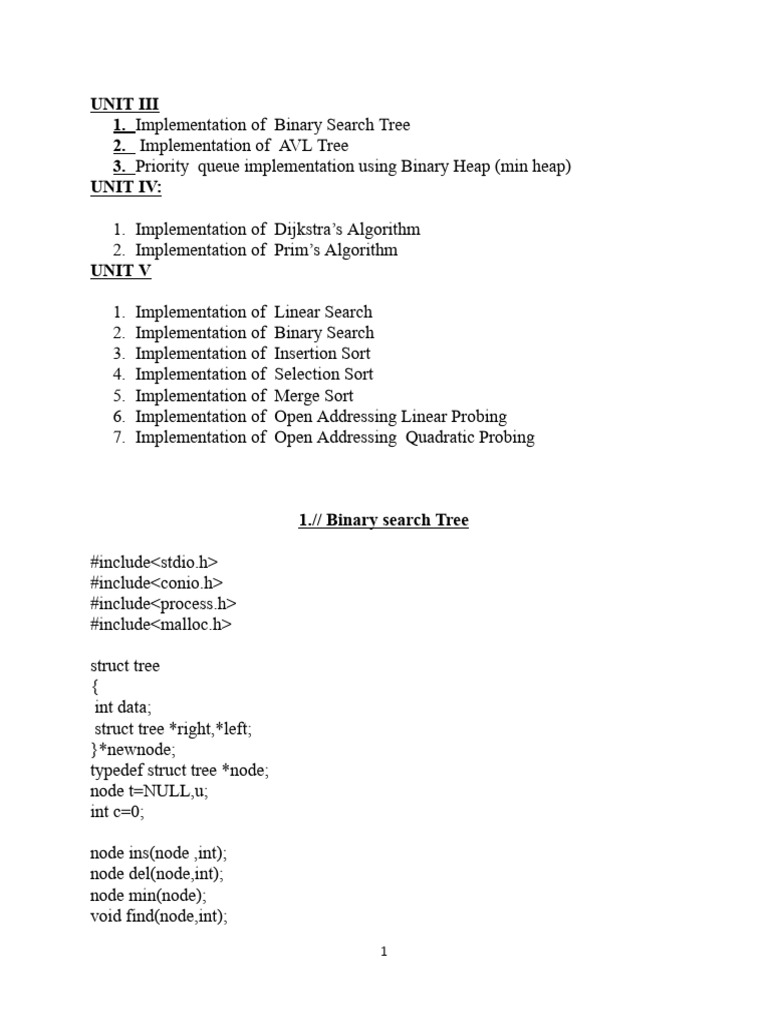 UNIT III To V DS Pgms | PDF | Algorithms | Computer Programming