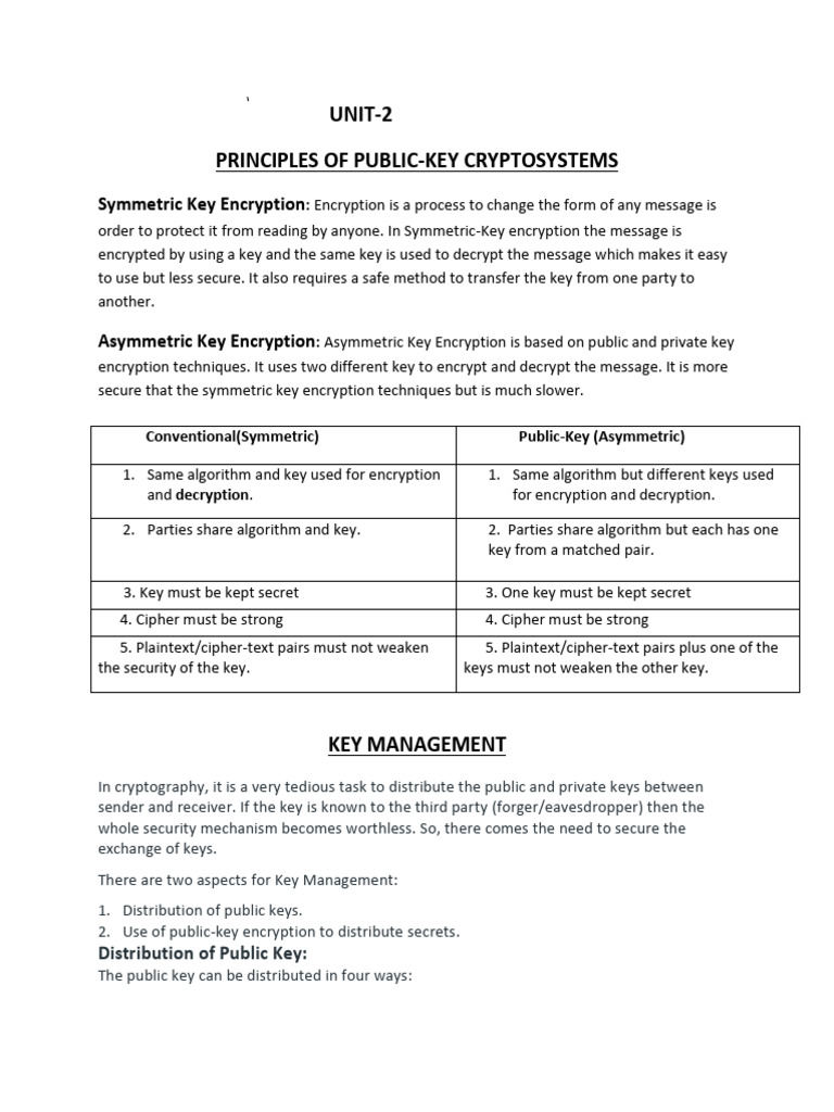 CNS Unit 2 | PDF | Public Key Cryptography | Cryptography