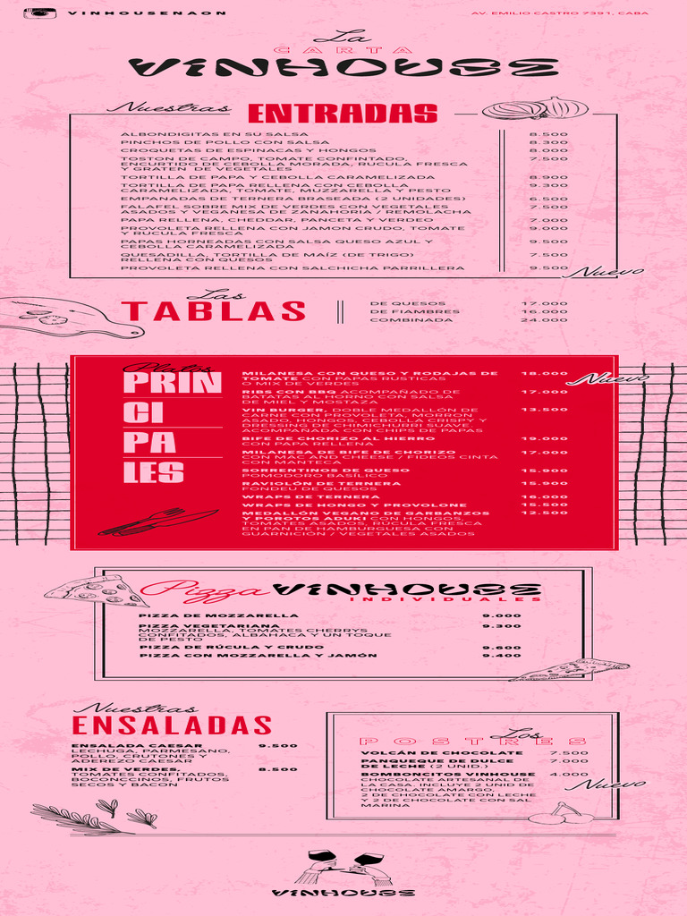 Carta Vinhouse | PDF | Alimentos | Cocina