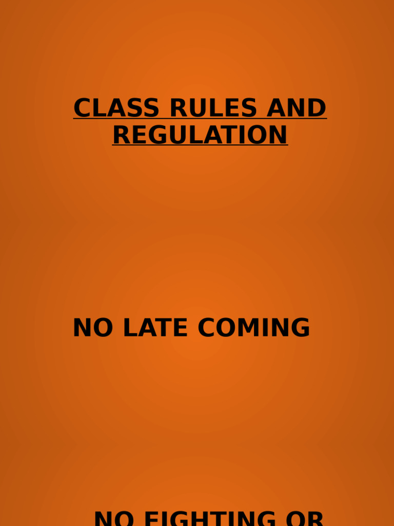 Class Rules and Regulation | PDF
