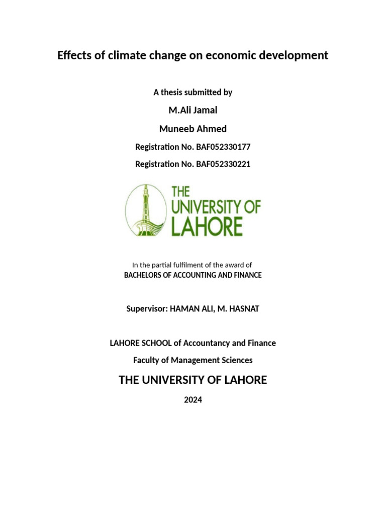 Climate Change's Economic Impact Analysis | PDF | Climate Change ...