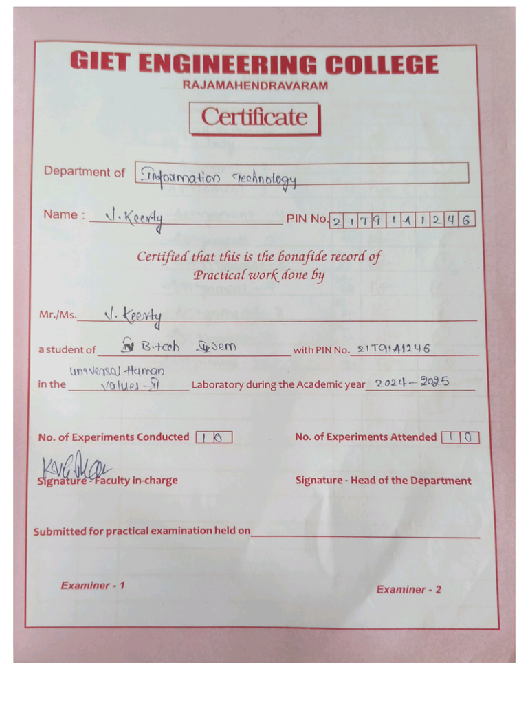 UHV Assignment | PDF