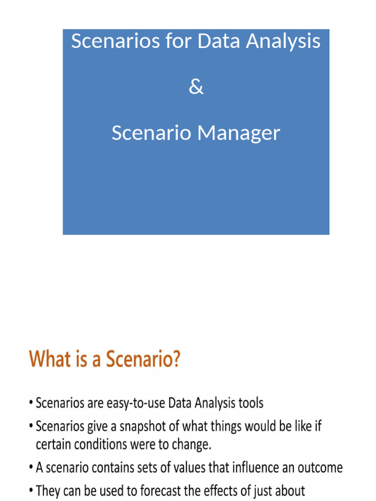 Scenario Manager and Scenario Analysis | PDF