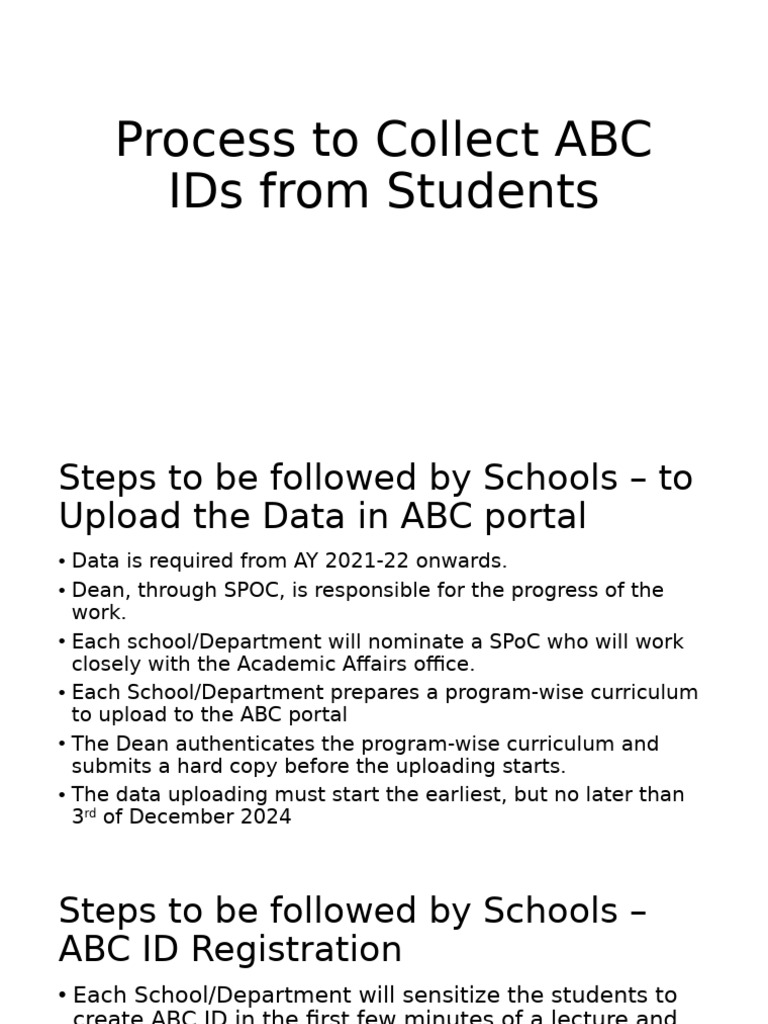 ABC ID Collection for Schools | PDF