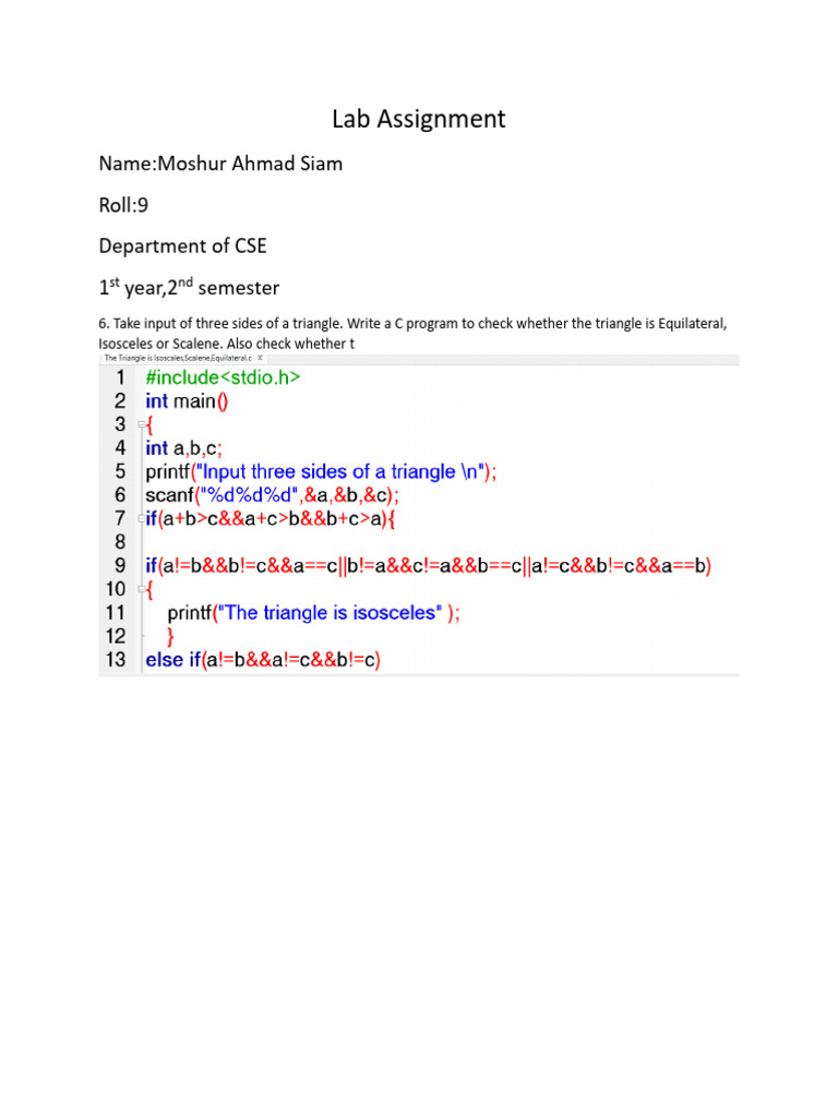 If Else Assignment | PDF