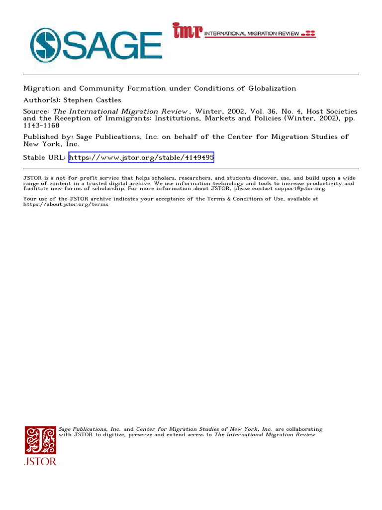 Globalization's Impact on Migration Dynamics | PDF | Human Migration ...
