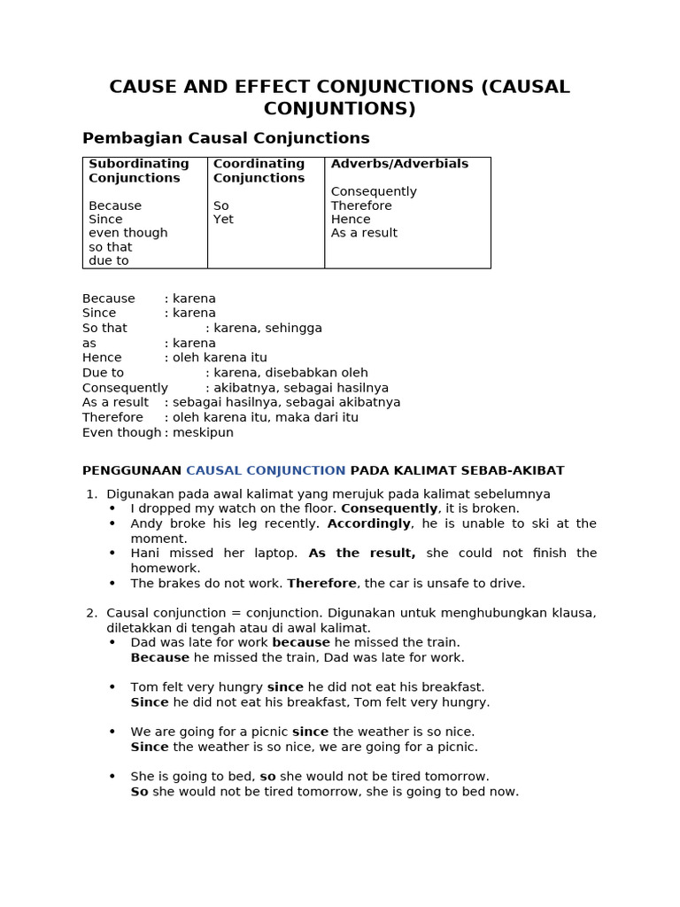 Causal-Conjunctions | PDF