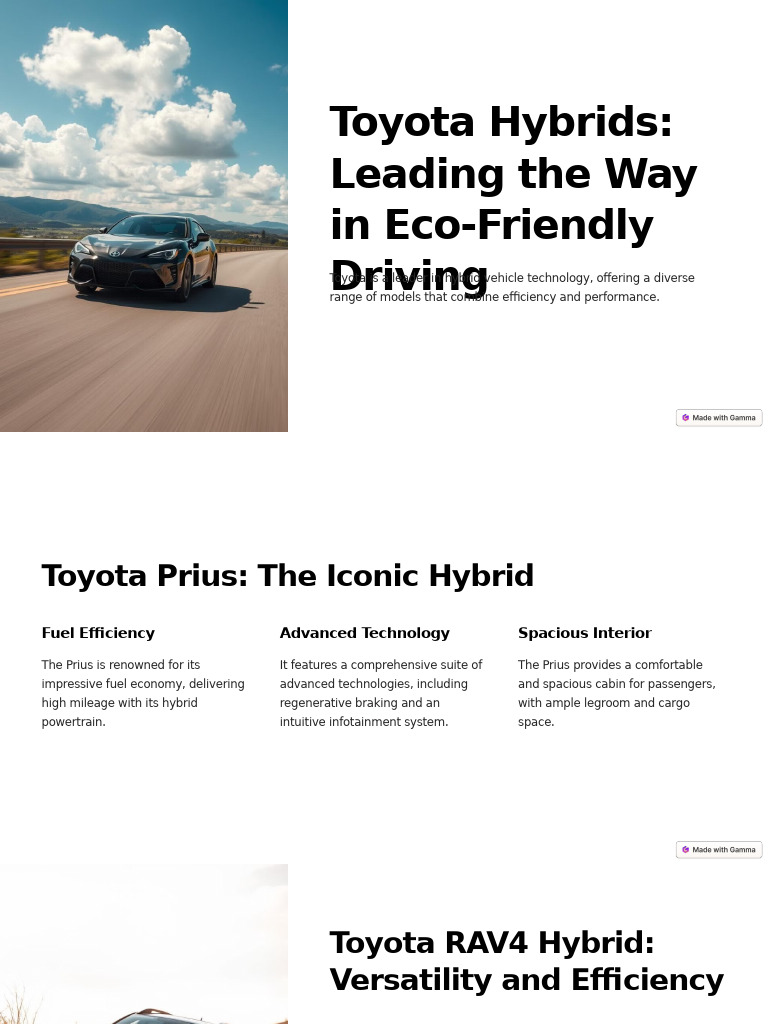 Toyota Hybrids Leading The Way in Eco Friendly Driving | PDF | Hybrid ...